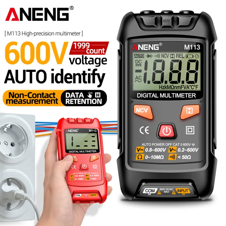 ANENG M113 Inteligent Multimeter 1999 Count Digital AC/DC Voltage Meter ...