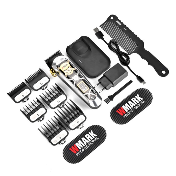 WMARK NG-130 Wireless Charging Hair Clipper High Speed Professional Type-C Rechargeable Hair ...