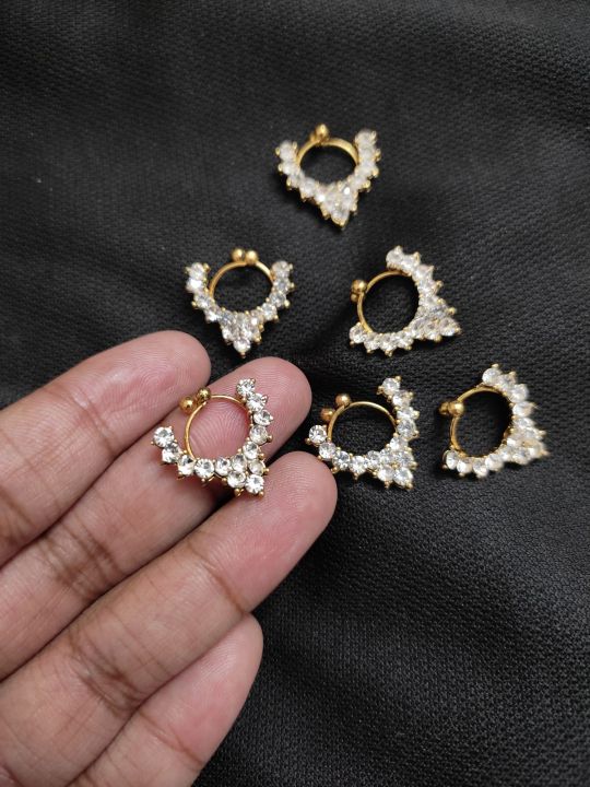 septum nosering full stone work.. nolok for girls | Daraz.com.bd