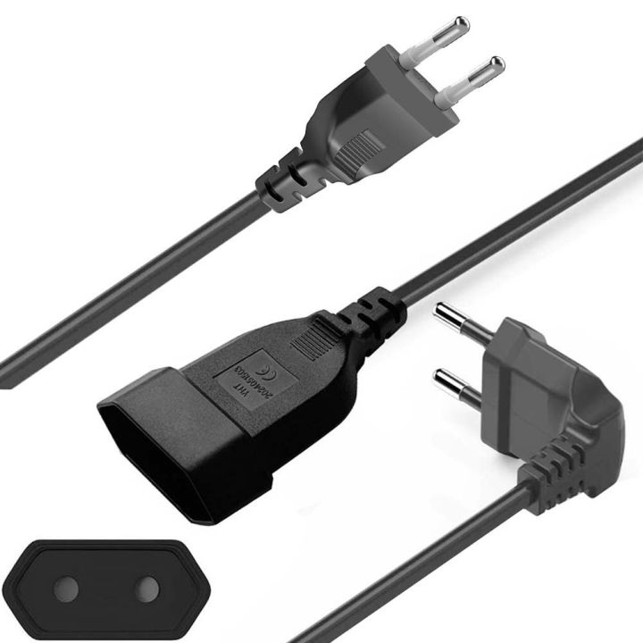 EU Power Extension Cable 2-Prong European AC Power Extentension Cord EU ...