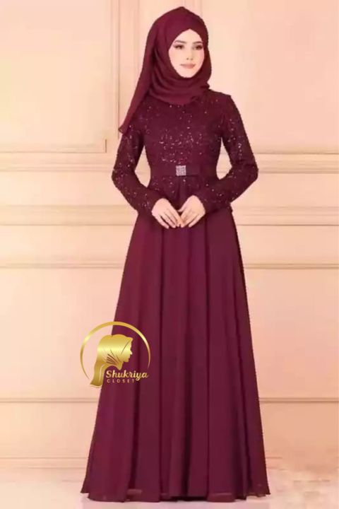 Dubai Cherry Sequence Short Koti Borka for Muslim Women by Shukriya ...