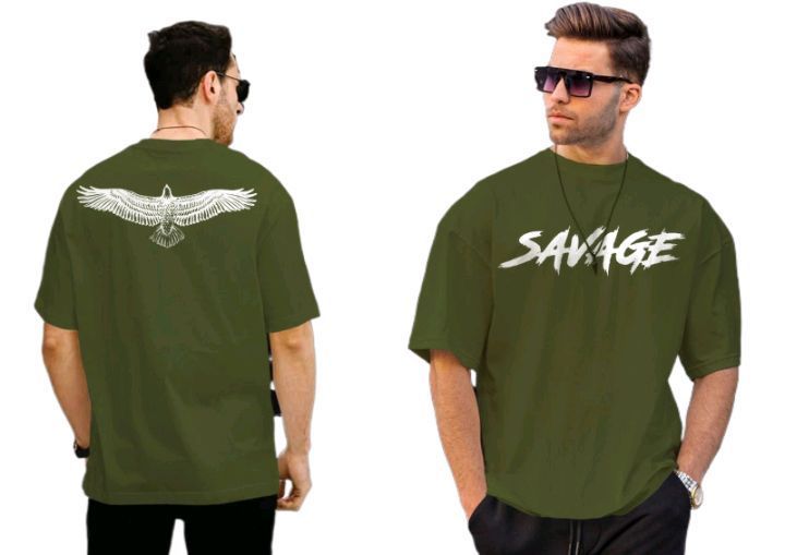 Savage printed stylish drop shoulder tshirt for men soft febric | Daraz.pk