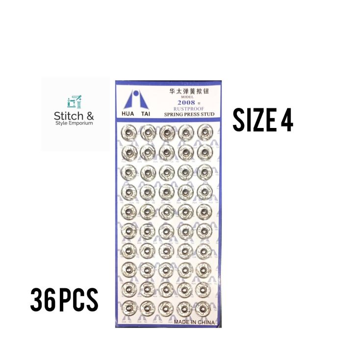 Spring Press Stud/Tich Button/Snap Button Fasteners for Sewing 36 pcs ...