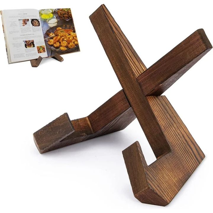 Wooden Cookbook Stand Handmade Recipe Book Menu Display Stand ...