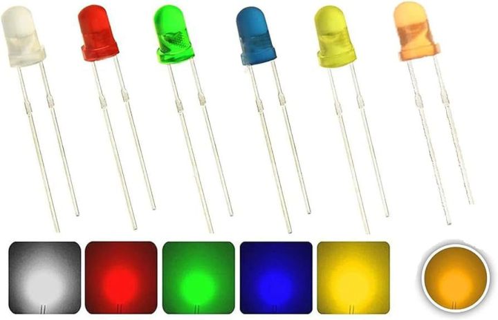 120Pcs-6 x Colour 5mm LED Diodes Light Emitting Diode LED Lamp Assorted ...