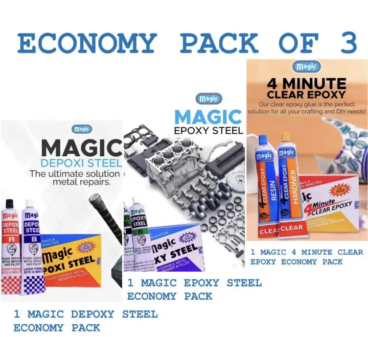 MAGIC ECONOMY PACK OF 3 MAGIC DEPOXY STEEL MAGIC EPOXY STEEL MAGIC 4 ...
