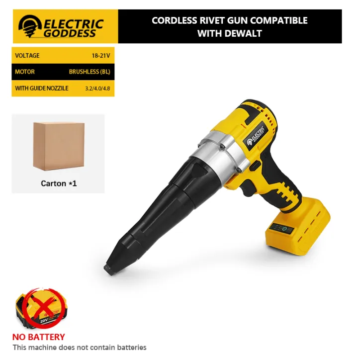 Brushless Electric Rivet Gun Cordless 3.2-4.8mm Rivet Nut Gun Drill ...