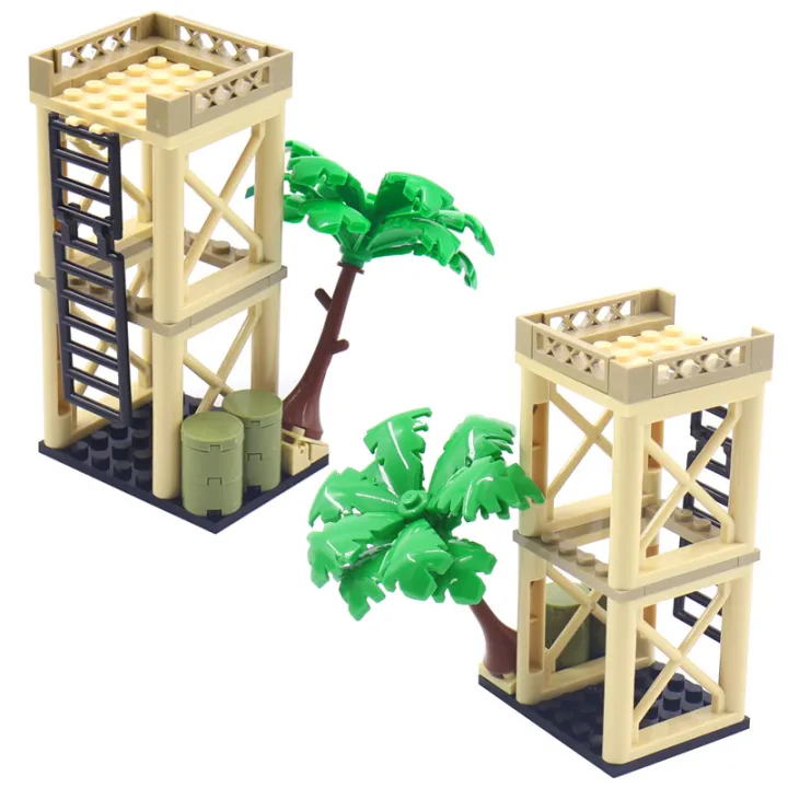 Hot MOC World Sentry Post Lookout Tower Tree War Scene Military City ...