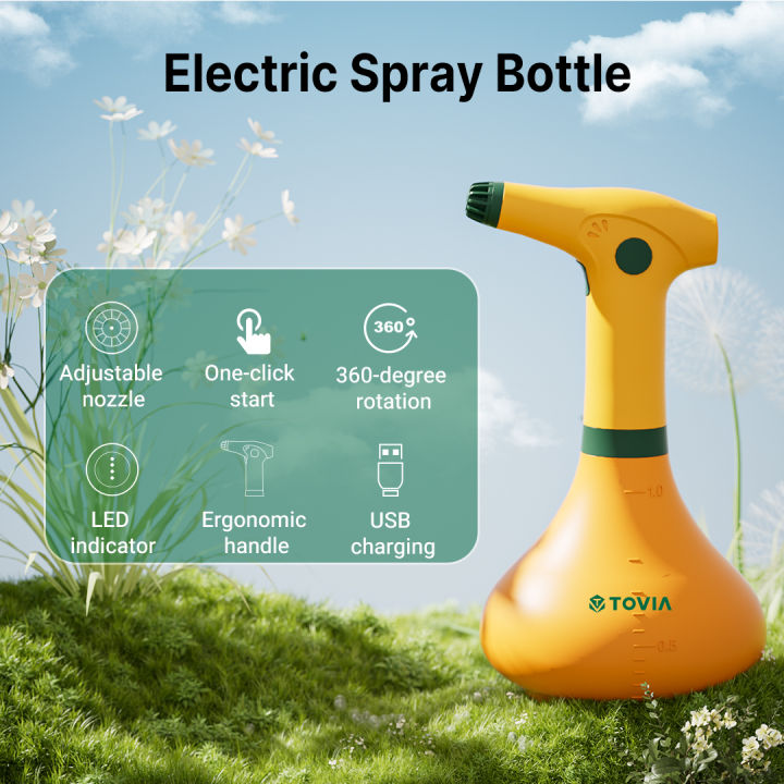 T TOVIA Plant Mister Spray Bottle for Plants, 1L Electric Garden ...