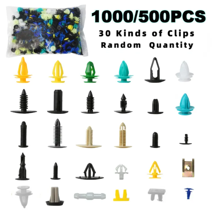 1000/500PCS POM Mixed Auto Vehicle Fastener Bumper Clips Retainer Rivet ...