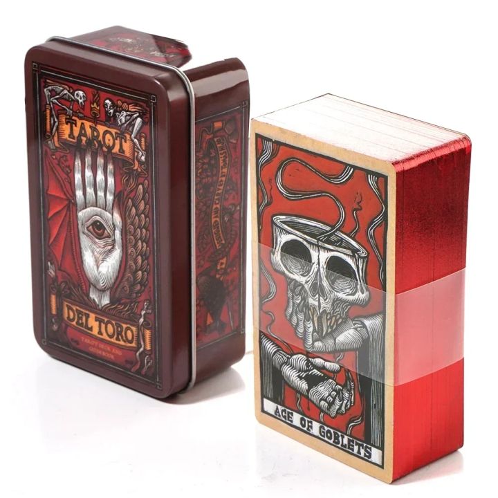 Del Toro Tarot in Tin Metal Box 78pcs Cards Gilded Edge Guidebook Light ...