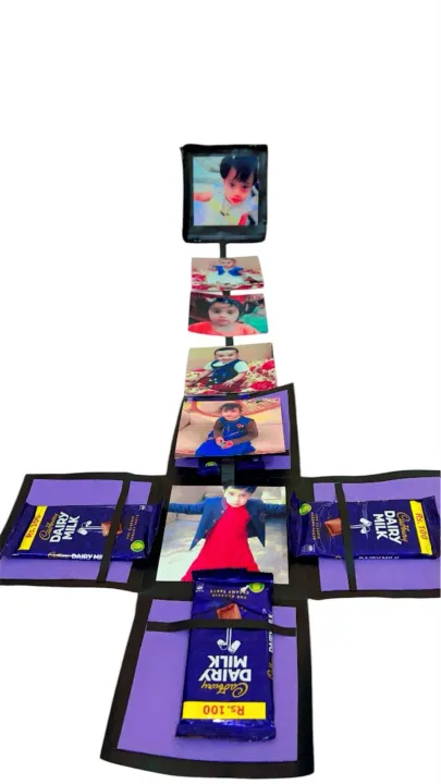 DIY PHOTO PULL-UP BOX WITH CHOCOLATES FOR VALENTINES GIFT ANNIVERSARY ...