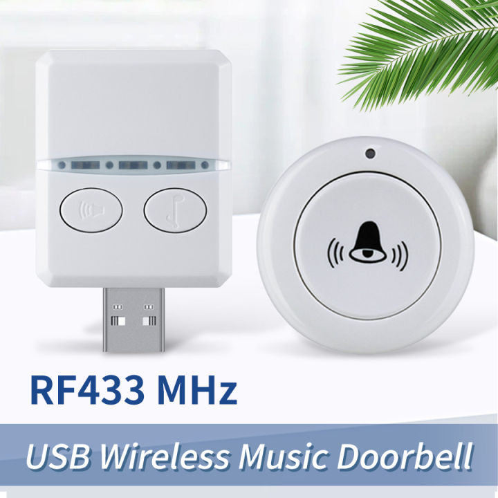 Music Wireless Doorbell USB Wirelless Bell For Home Batteries Powered ...