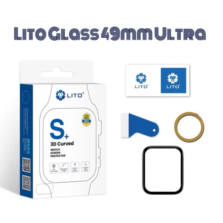 LITO Full Glass For All 49MM Ultra Smartwatchs Screen Clear Protector ...