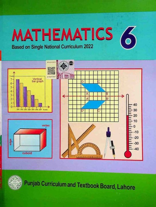 Mathematics 6th Class English Medium Punjab textbook board | Daraz.pk