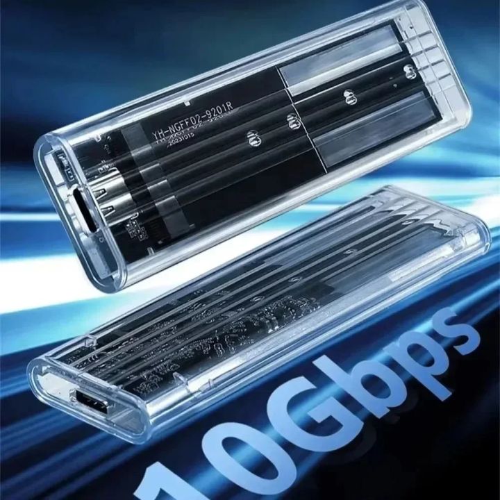 M.2 NVME SSD Transparent External Enclosure PCIe NGFF SATA Dual ...