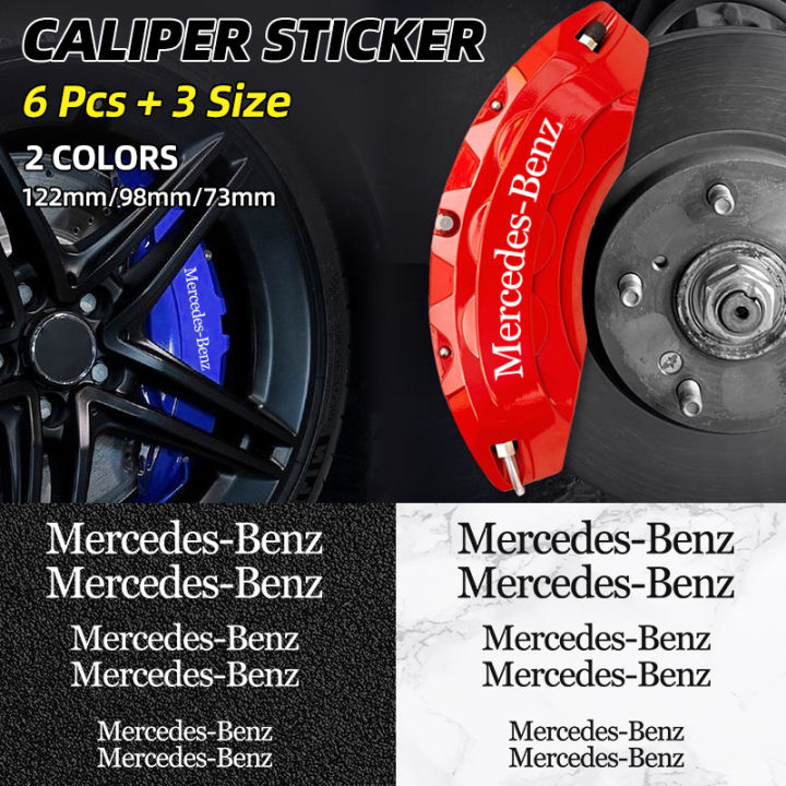 6pcs Car Brake Caliper Sticker Waterproof PVC Decor Decals For Mercedes ...