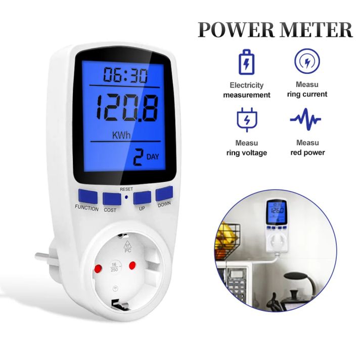 AC Digital Power Meter Wattmeter Socket Wattage Kwh Electric ...