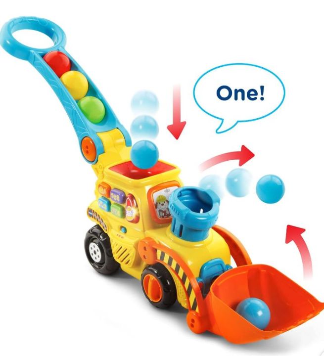 VTech Pop-a-Balls Push & Pop Bulldozer walker Lights Sounds for kids ...