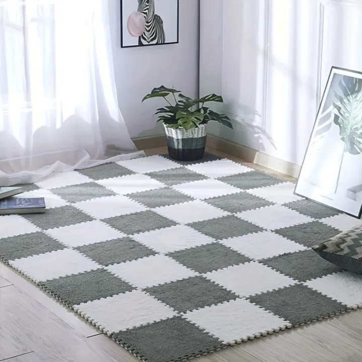 1pc, Fluffy Puzzle Floor Mat Rug, Flooring Tiles Soft Climbing Area ...
