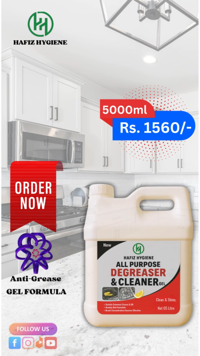 Hafiz Hygiene Kitchen Degreaser in GEL Form – Fast Grease Remover for ...