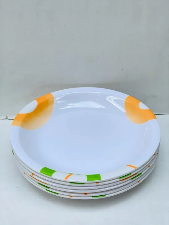 Melamine Deep Plates Double Glazed Quality pack of 6 Size 9" In Premium ...