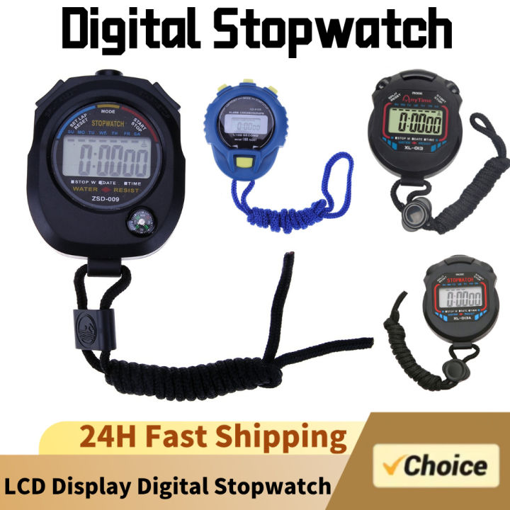 Electronic Stopwatch Sports Stopwatch Timer LCD Display Pocket Stopwatch Multi-Function ...