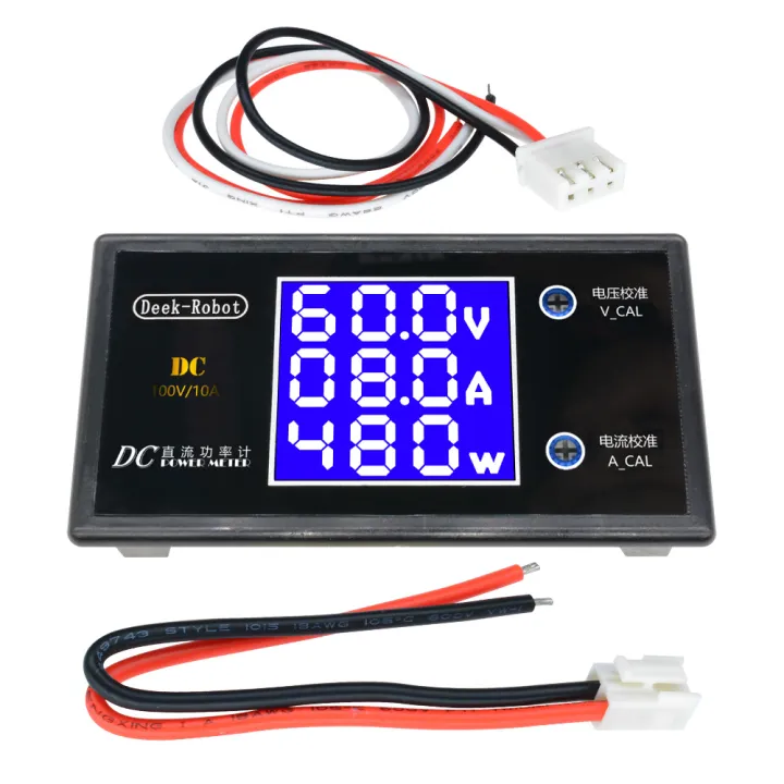 DC 0-100V 10A LCD Display Digital Voltmeter Ammeter Wattmeter Voltage ...
