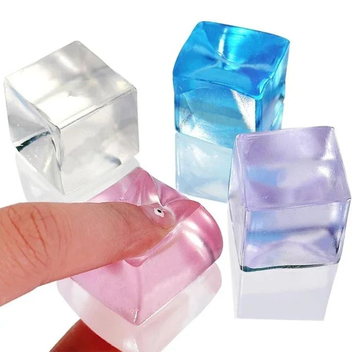 5/10Pcs Ice Cube Shaped Fidget Toy Square Stress Relief Ball Squishy ...