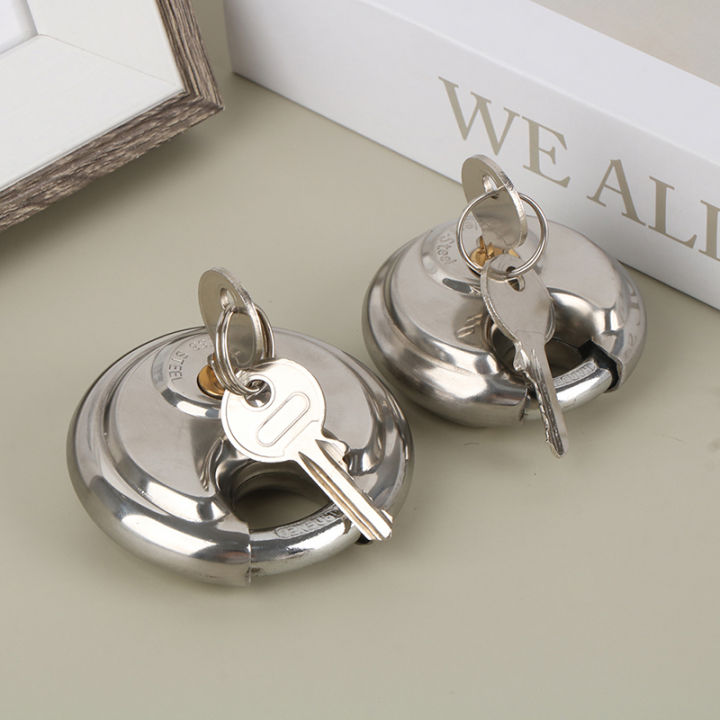 1PCS 60/70MM Cool Duty Stainless Steel Round Disc Storage Pad Lock ...