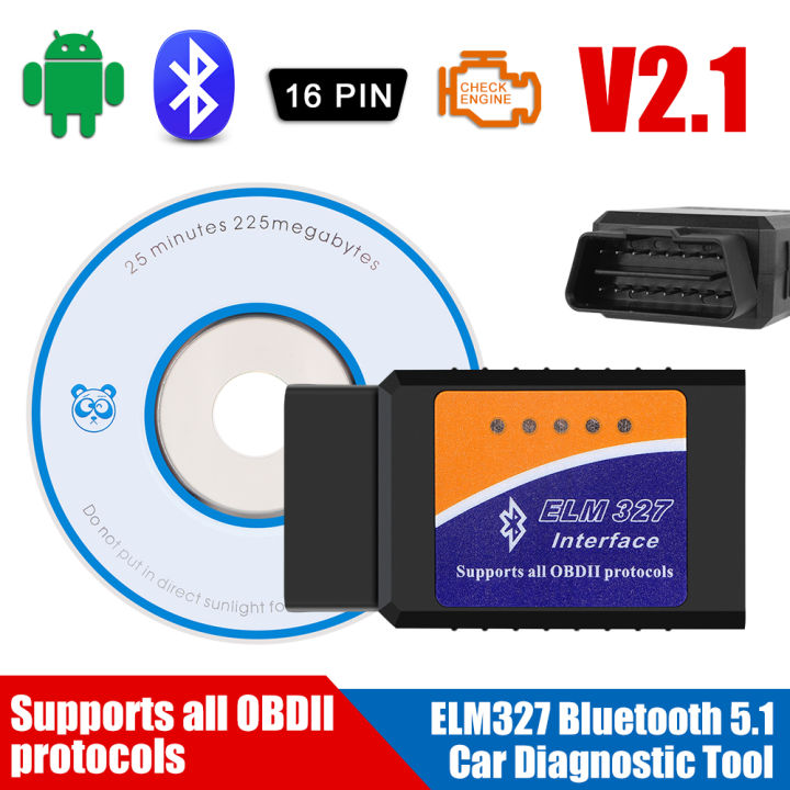 Bluetooth ELM327 OBDII Auto Diagnostic Tool for Android ELM327 V2.1 ...