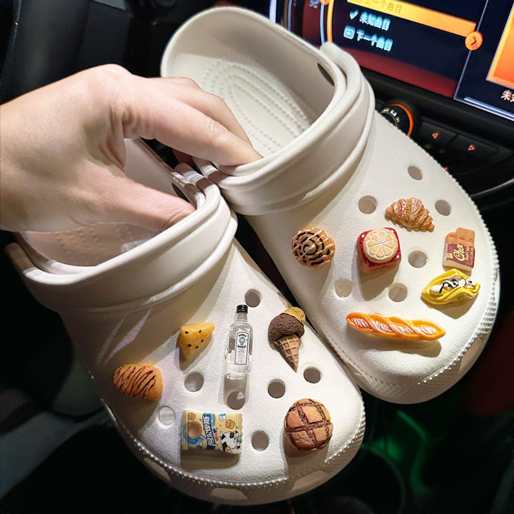 Chocolate Bread Shoe Charms Designer DIY Cute Shoes Decaration Party ...