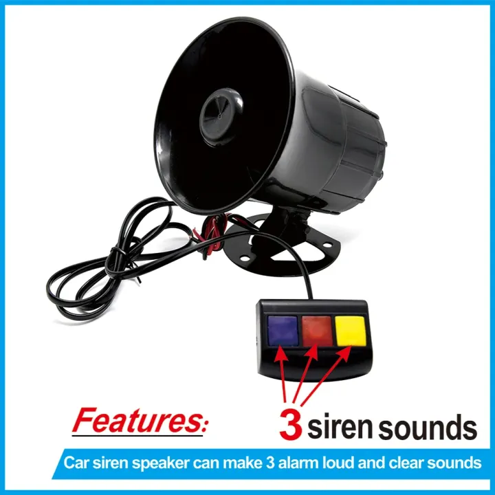 3-Sound Loud Siren Horn for Bike & Car – 3 Buttons, Waterproof ...