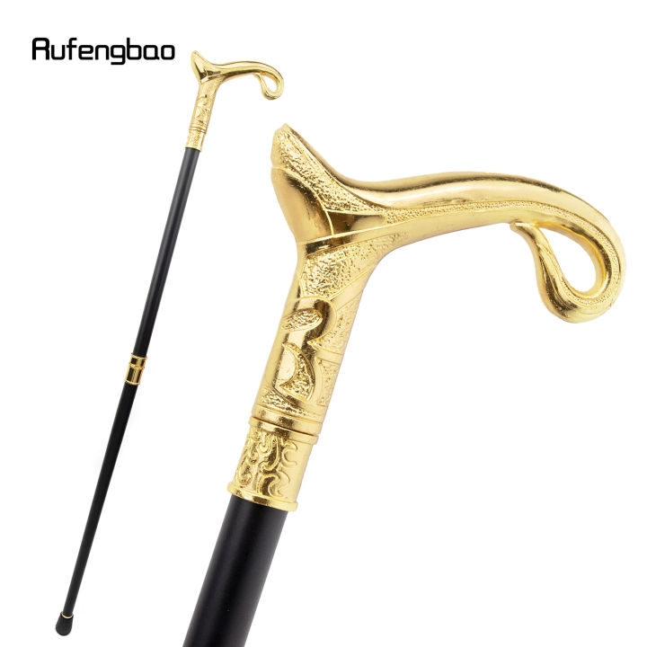 Golden Luxury Curve Line Type Walking Cane Fashion Decorative Walking ...