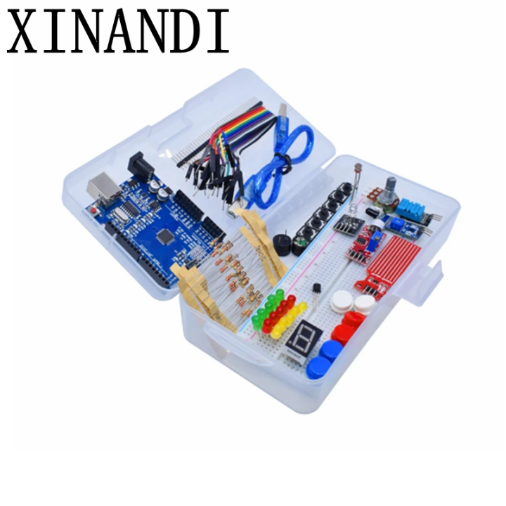 Starter Kit for Arduino Uno R3 Breadboard Basic simple learning kit, sound/water level/humidity ...
