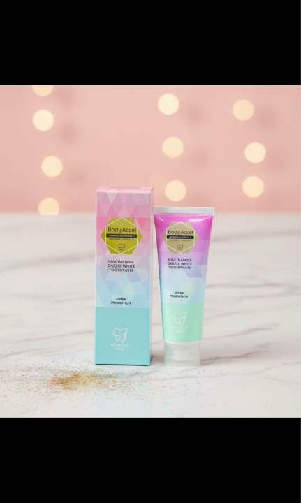 Body Accel Whitening Toothpaste 100ml Niacinamide & Probiotics Advanced ...