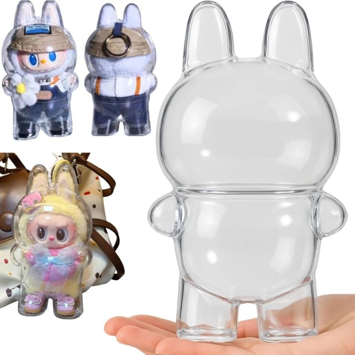 Labubu Transparent Protective Cover Stuffed Toys Cover Cute Elf Plushie ...
