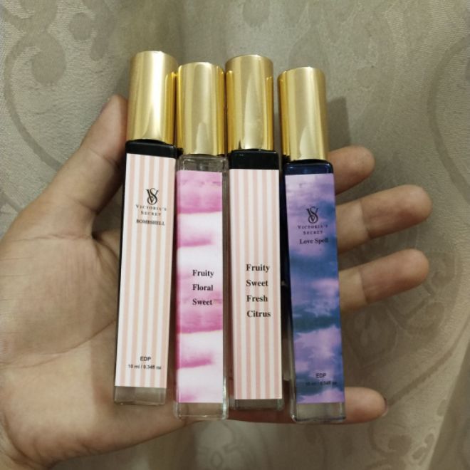 Victoria's Secret Love Spell and Bombshell EDP pocket perfumes, which ...