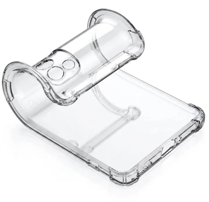 Google Pixel 6 - Anti Shock Dust Plug Case - Clear TPU Back Cover with ...