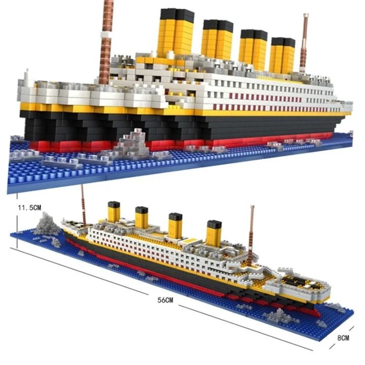 Titanic Model Micro Buildings Blocks Boat Cruise Ship DIY Diamond ...