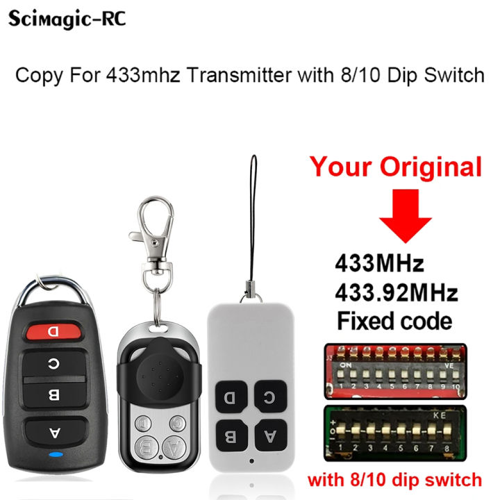 Copy for 433mhz 433.92mhz Garage Door Remote Control Gate Fixed Code Universal Duplicator with 8 ...