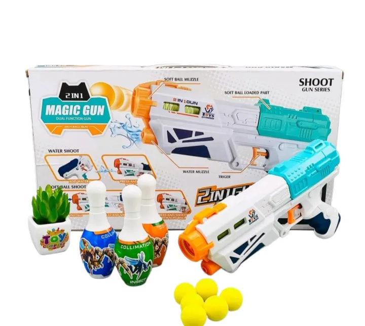 2 in 1 Magic Blaster Gun with Soft Eva Balls and Water Shooting Gun For ...