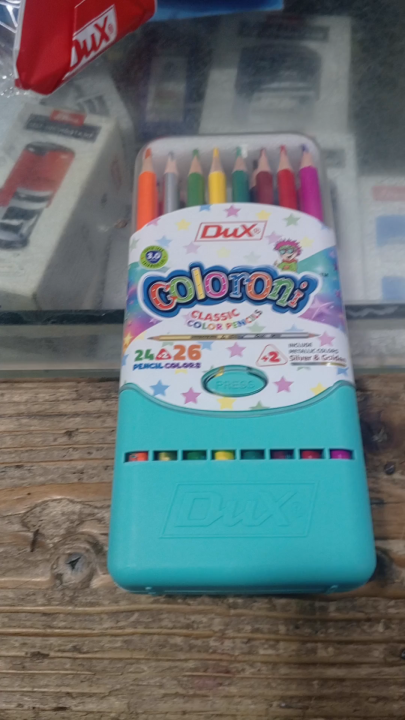 Dux Color Pencil Full Size 24 Pencil 26 Colours Silver And Golden ...