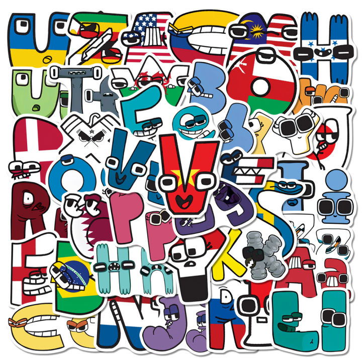 50Pcs Alphabet Stickers, Educational Doodle Decals, Removable Vinyl ...