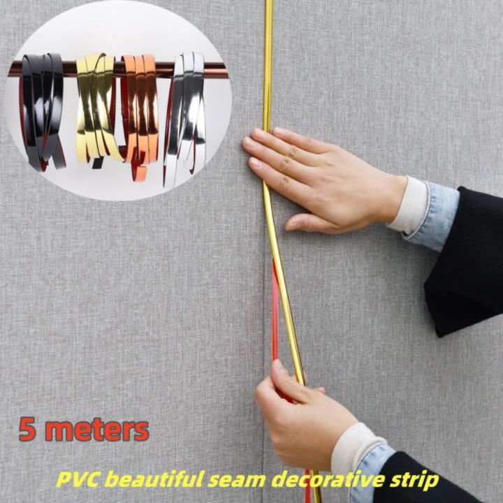 5M PVC Self-adhesive Waterproof Gold Tape Ceiling Background Wall ...