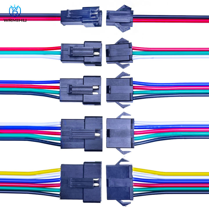 10Pairs JST SM 2P 3P 4P 5P 6Pin Plug Socket Male to Female Wire Connector LED Strips Lamp Driver ...