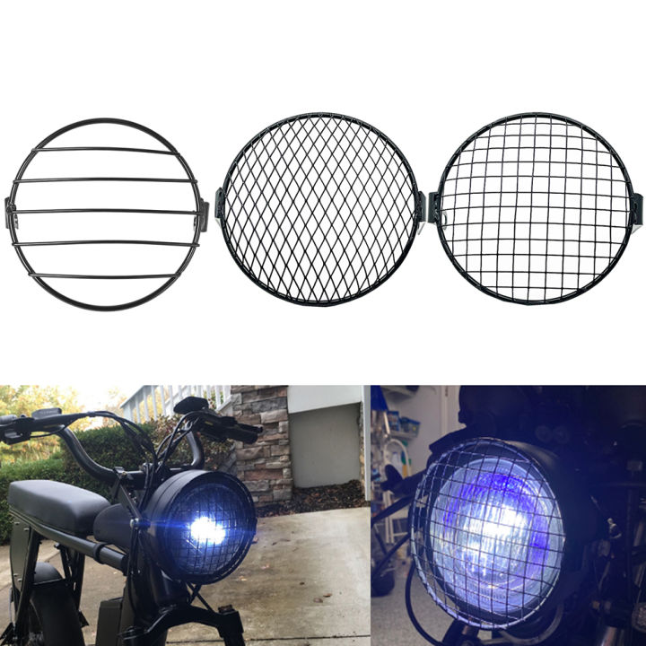 6.3 " Motorcycle Universal Vintage Headlight Protector Retro Grill ...