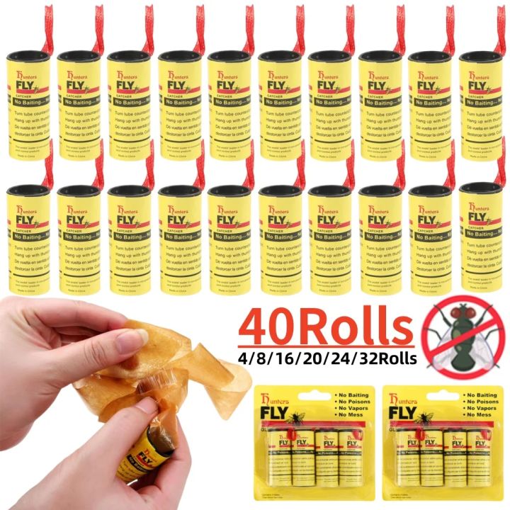 Fly Sticky Paper Disposable Fly Killer Bug Trap Pest Control Mosquito ...