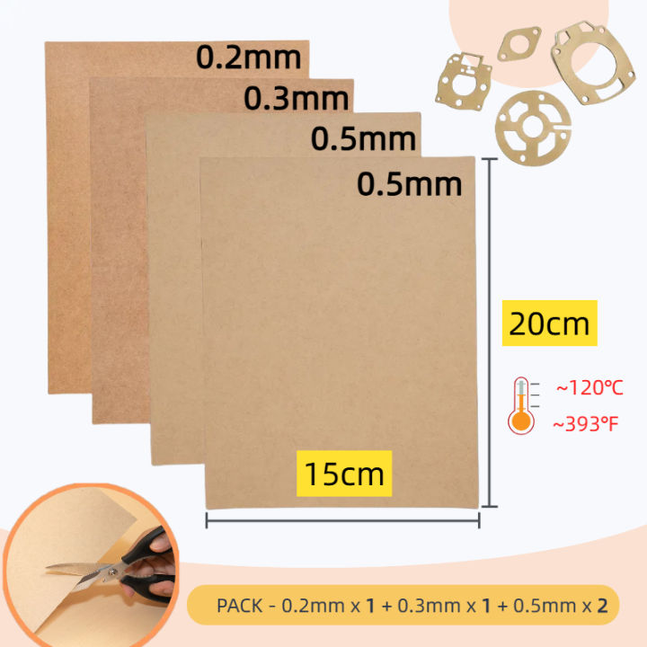 Gasket Paper Sheets 20x15cm|Tear-Resistant Heatproof Oil-Resistant DIY ...