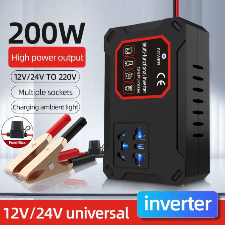Car Power Inverter LED Display 2000W 12V to 220V/110V Converter Charger ...